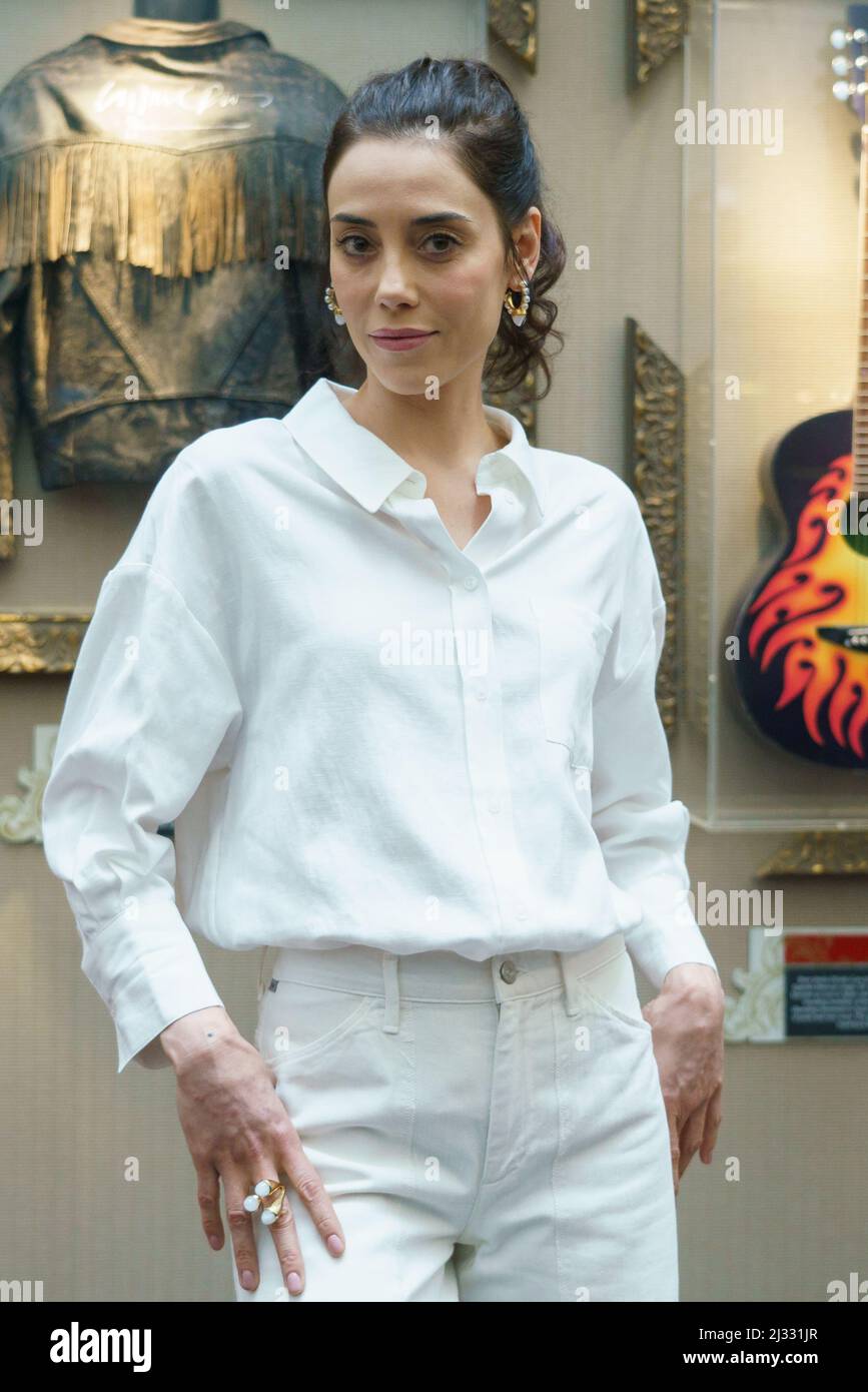 Madrid, Spain. 05th Apr, 2022. Actress Cansu Dere poses during her ...