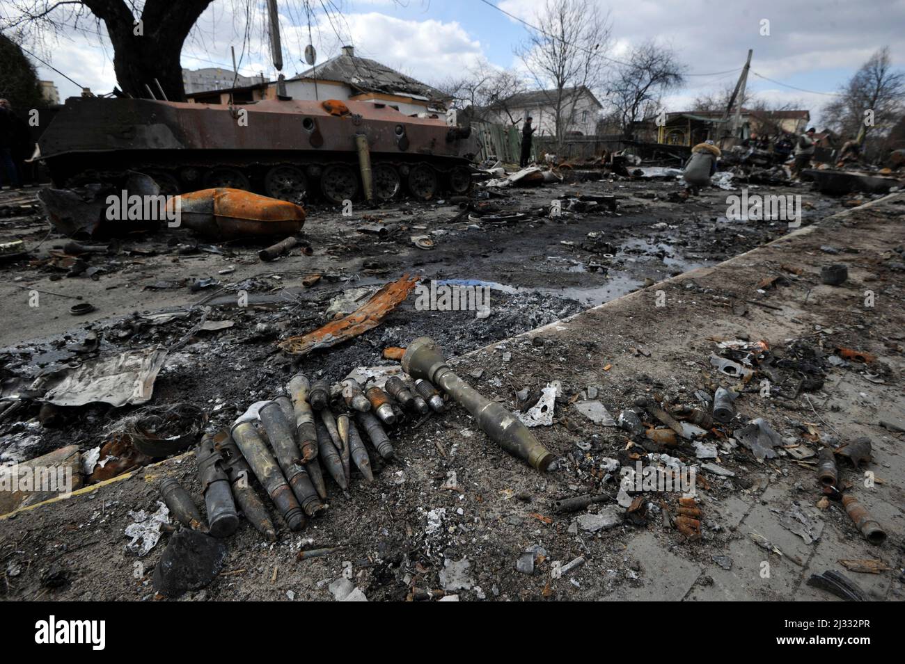 Bucha, Ukraine. 04th Apr, 2022. Destroyed military equipment of the ...