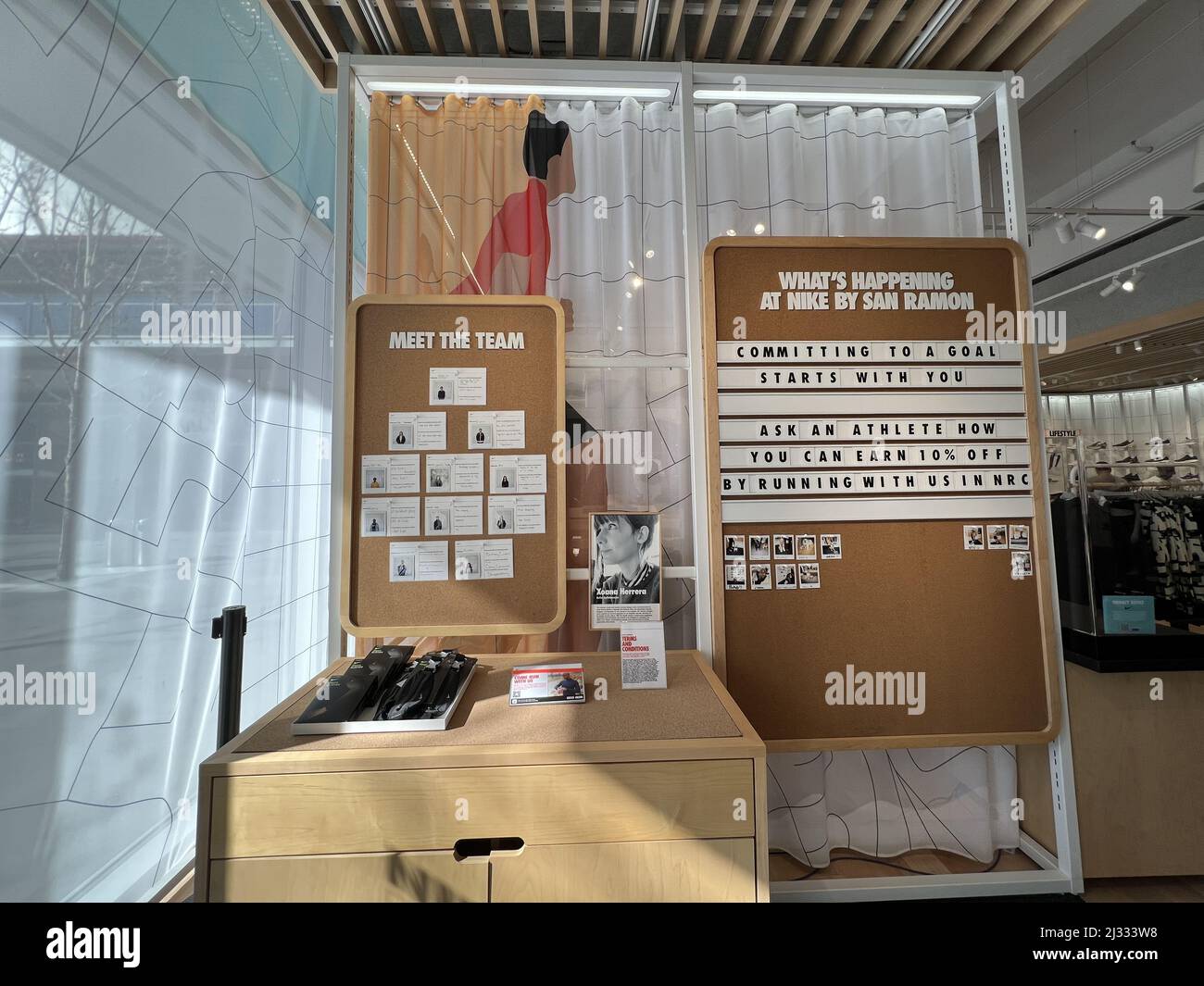 Interior of Nike by San Ramon store in San Ramon, California, February ...