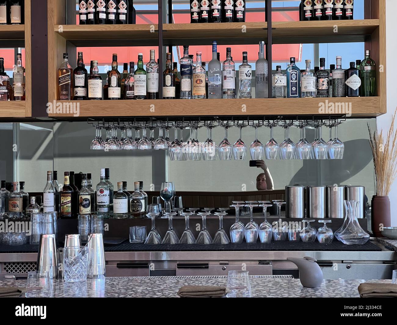 Bar area and interior at Bamboo Sushi restaurant in San Ramon ...