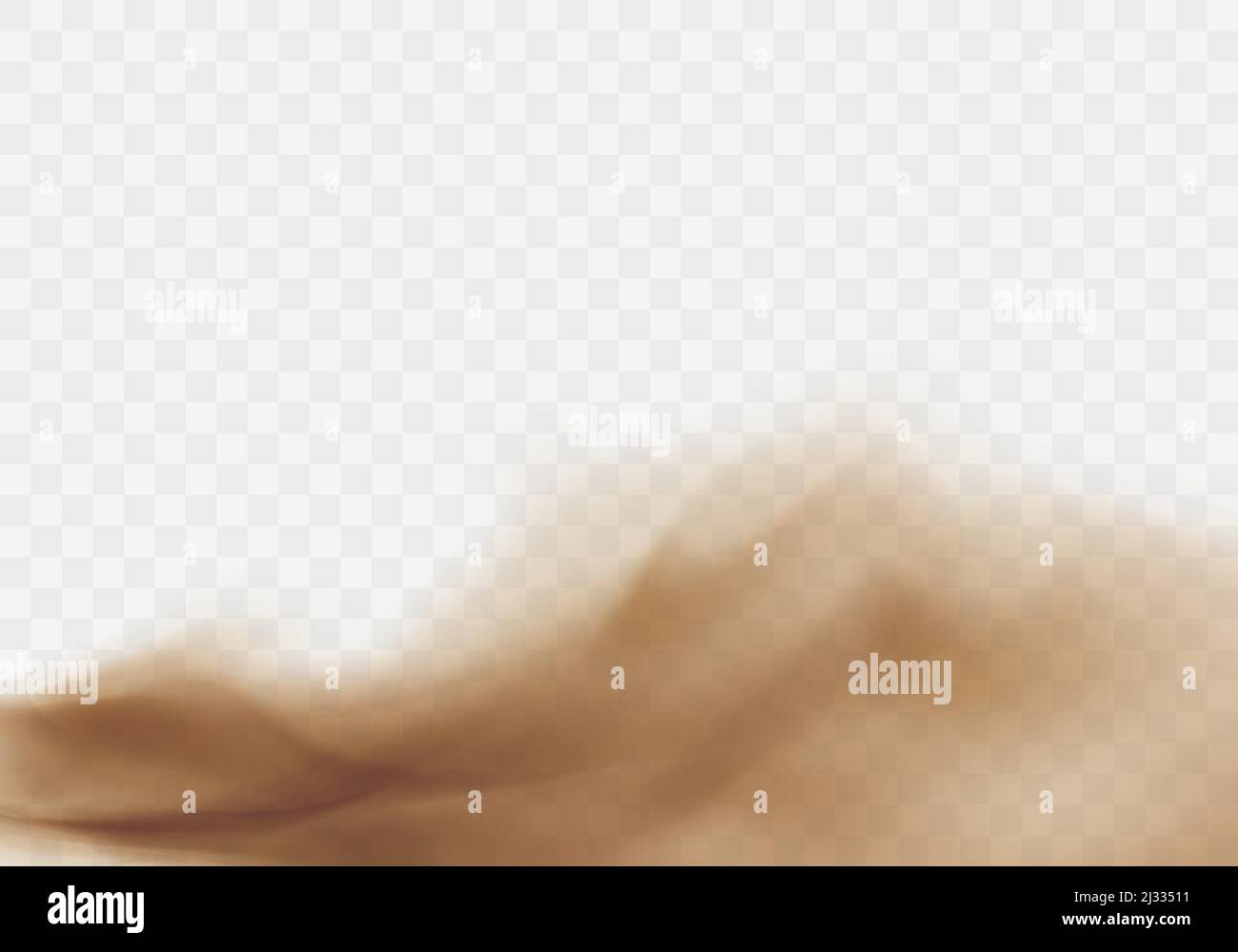 Desert sandstorm, brown dusty cloud or dry sand flying with gust of ...