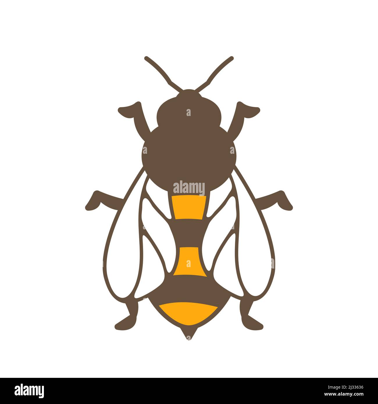 Illustration of honey bee. Image for food and agricultural industry ...