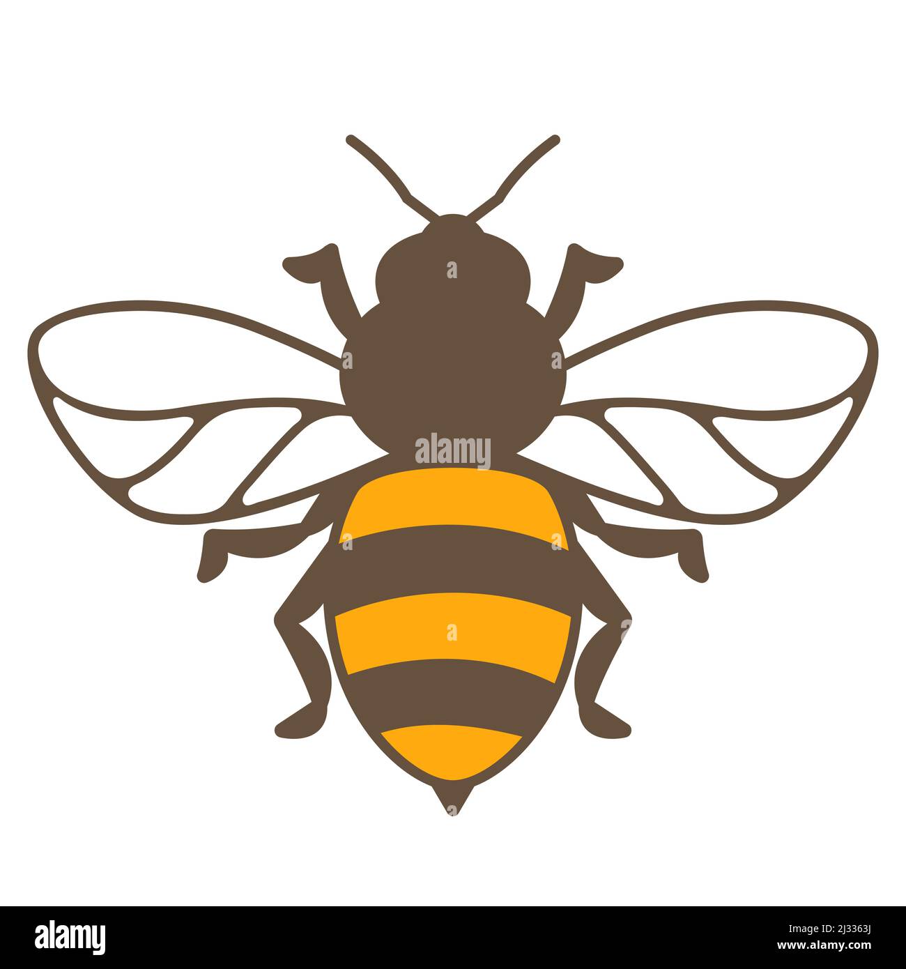 Illustration of honey bee. Image for food and agricultural industry ...