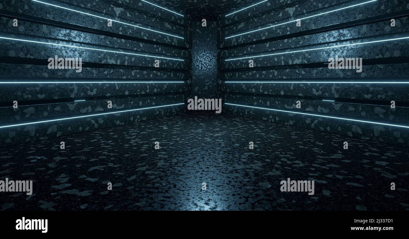 Granite Hallway Studio Showroom Dark Blue Montage Background 3D ...