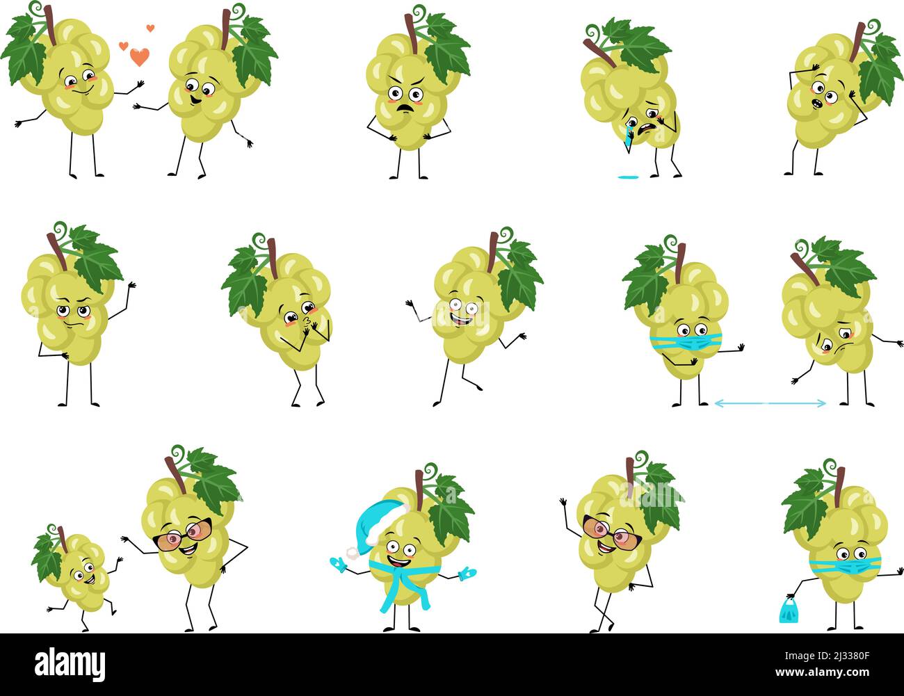 Cheerful cartoon grape character hi-res stock photography and images ...