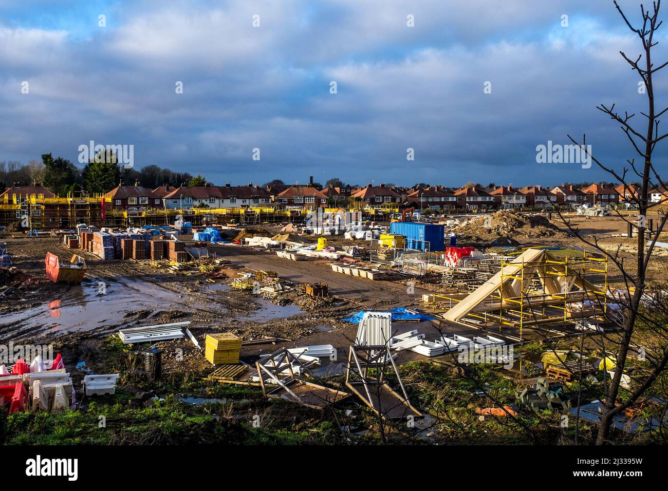A brownfield site being developed for a new housing estate Stock Photo ...