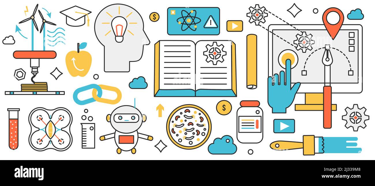 New alternative technology and science research. Abstract human head ...