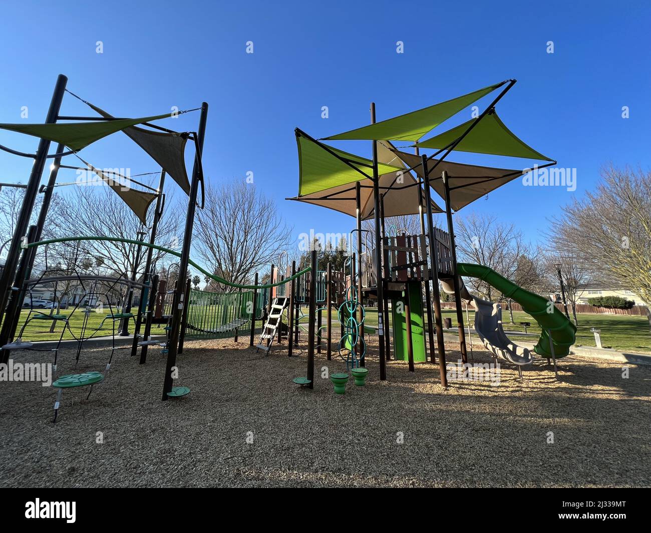 Playground area at Hansen Park, a community park in Pleasanton ...