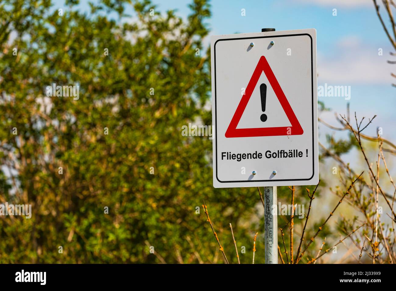 Golf course warning sign hi-res stock photography and images - Alamy