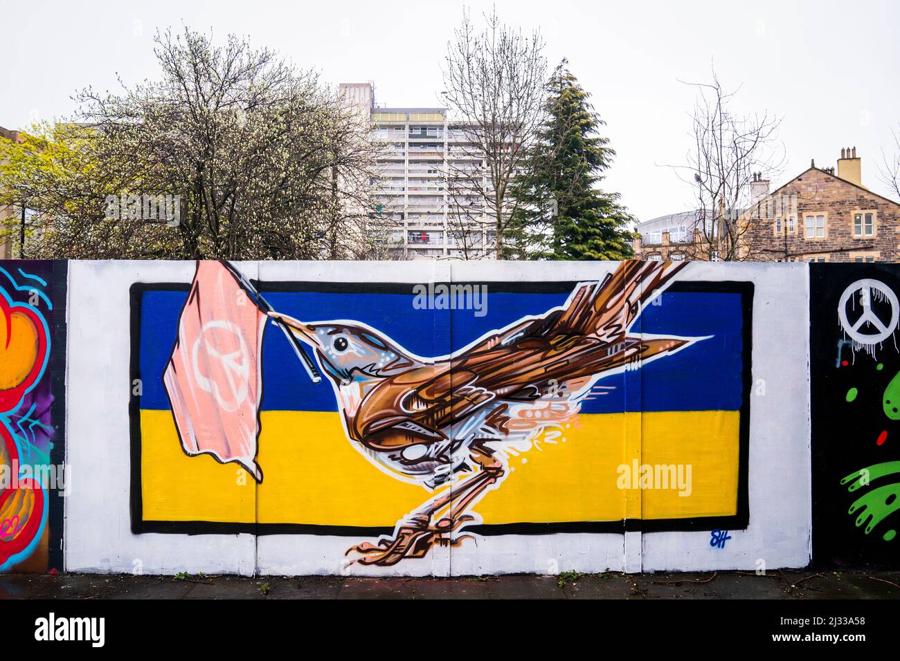 New street art which has appeared in Leith, Edinburgh, in response to ...