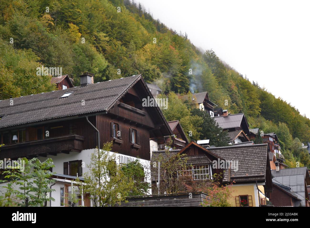 The houses on the hillside of Hallstatt, Austria Stock Photo - Alamy