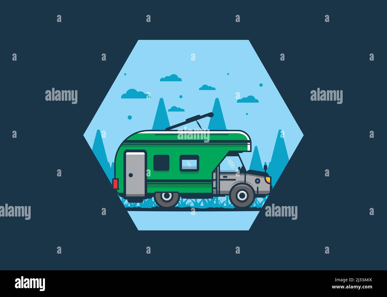 Colorful RV truck flat illustration design Stock Vector Image & Art - Alamy