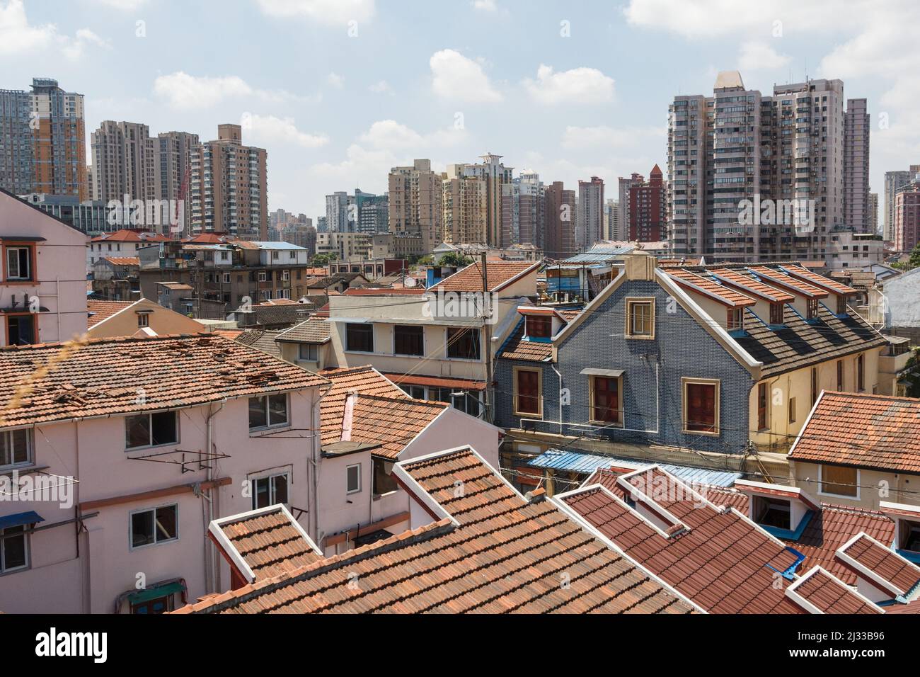 Shanghai, China- View on Loximen, one of the oldest neighborhoods in ...