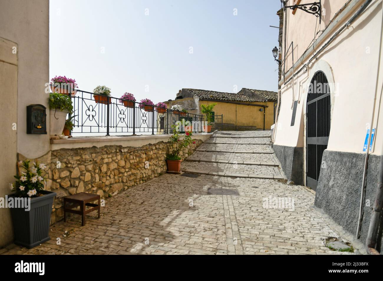 A scenic view of old beautiful stone buildings and narrow streets in ...