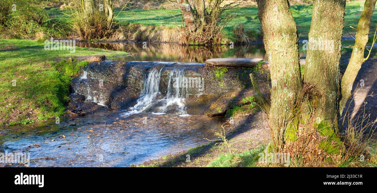 Sher Brook waterfall near site of old pumping station on Cannock Chase ...