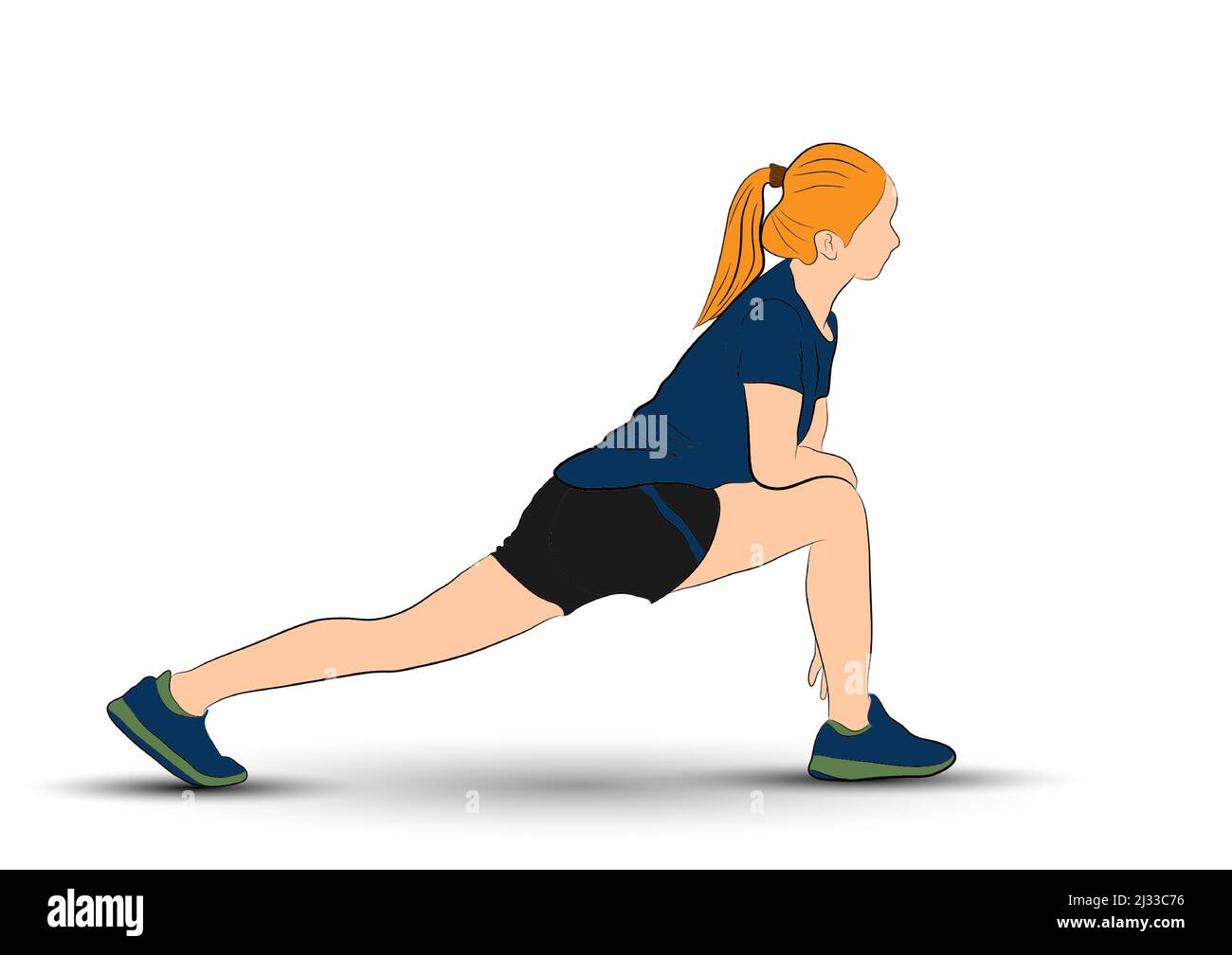 drawing graphics woman athlete exercise vector illustration Stock ...