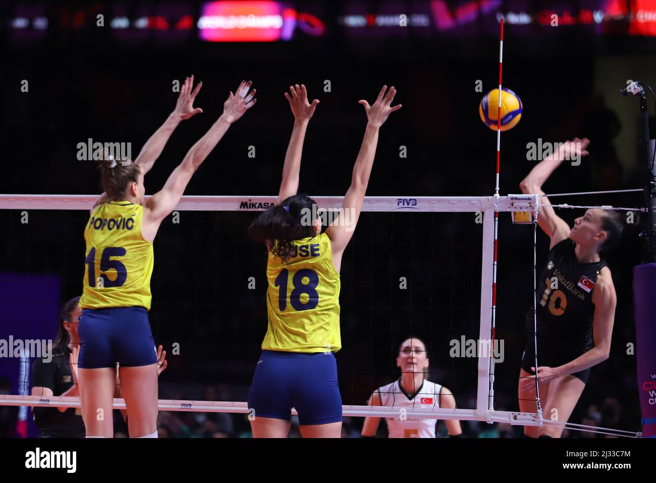 ANKARA, TURKEY - DECEMBER 18, 2021: Mina Popovic and Buse Unal in ...