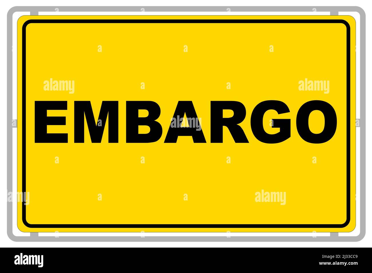 Traffic sign and Embargo isolated on white background Stock Photo - Alamy