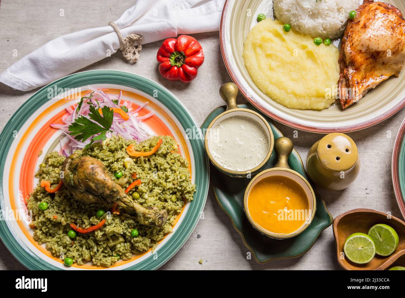 Peruvian food buffet table Assorted dishes gourmet cuisine Peru ...