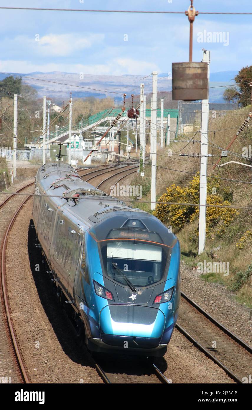 Class 397 CAF Civity 5 car Nova 2 emu, unit number 397002, in TPE ...