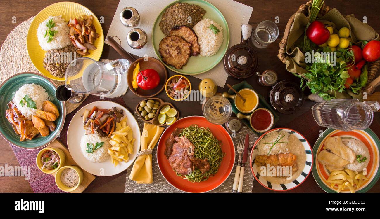 Peruvian food buffet table Assorted dishes gourmet cuisine Peru ...