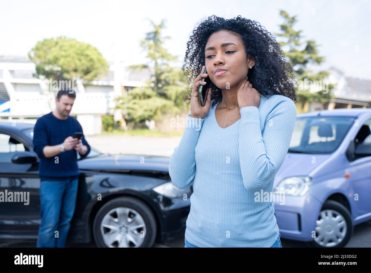 Car breakdown woman call help hi-res stock photography and images - Alamy