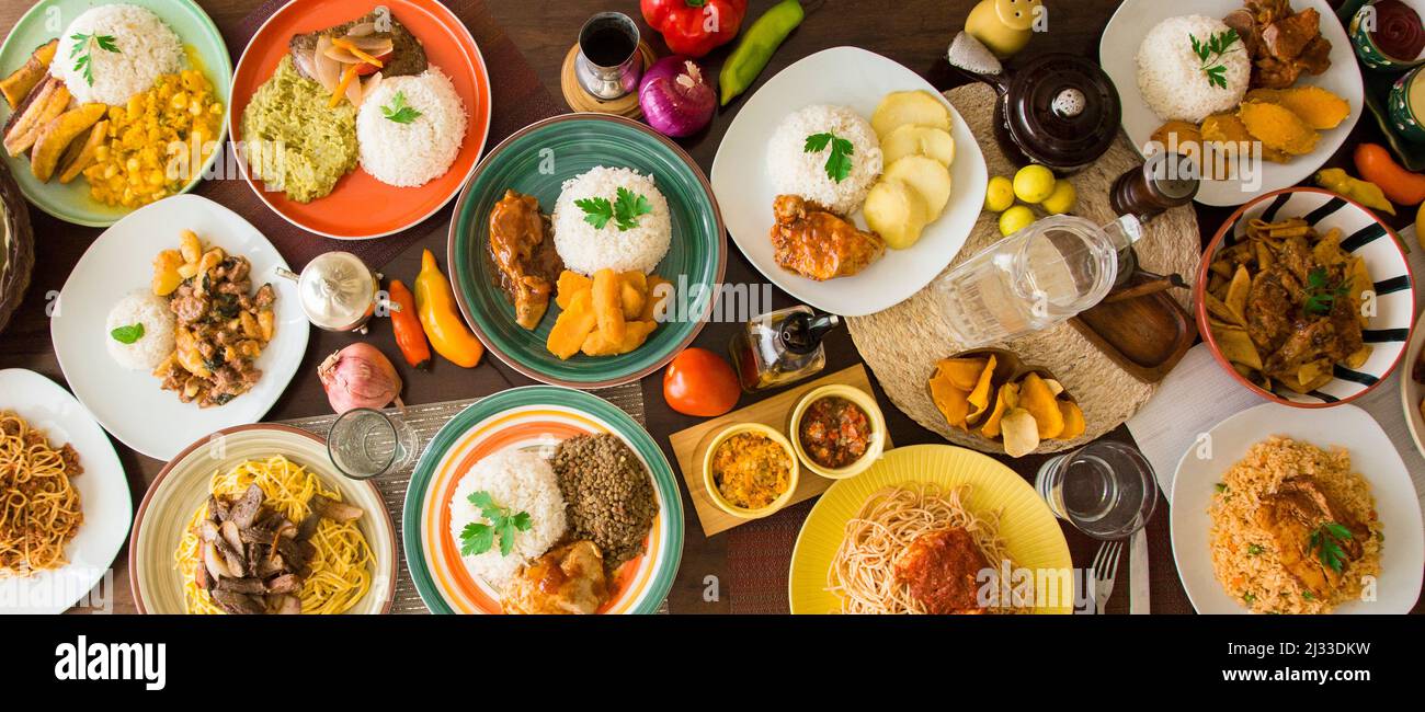 Peruvian food buffet table Assorted dishes gourmet cuisine Peru ...