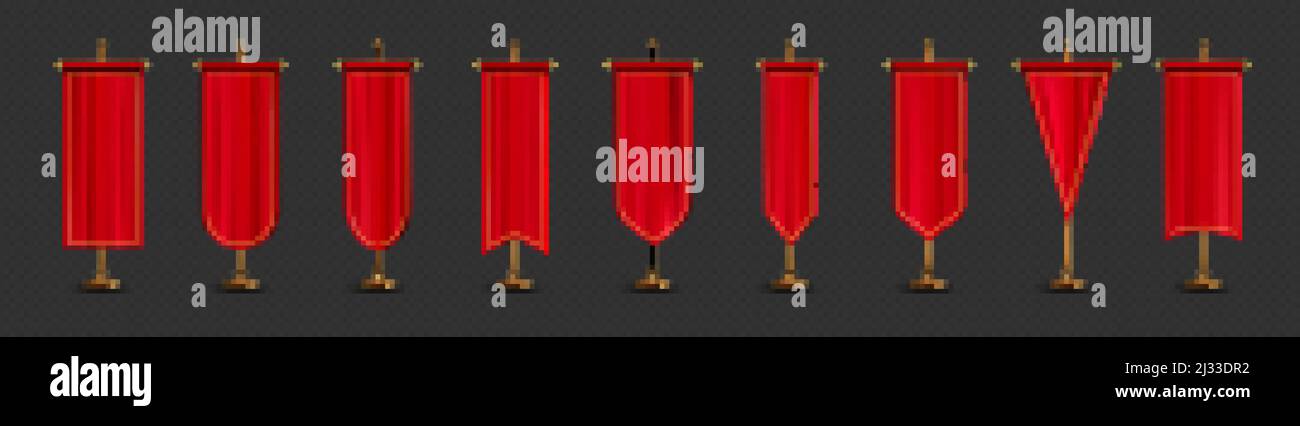 Heraldic banner on pole Stock Vector Images - Alamy