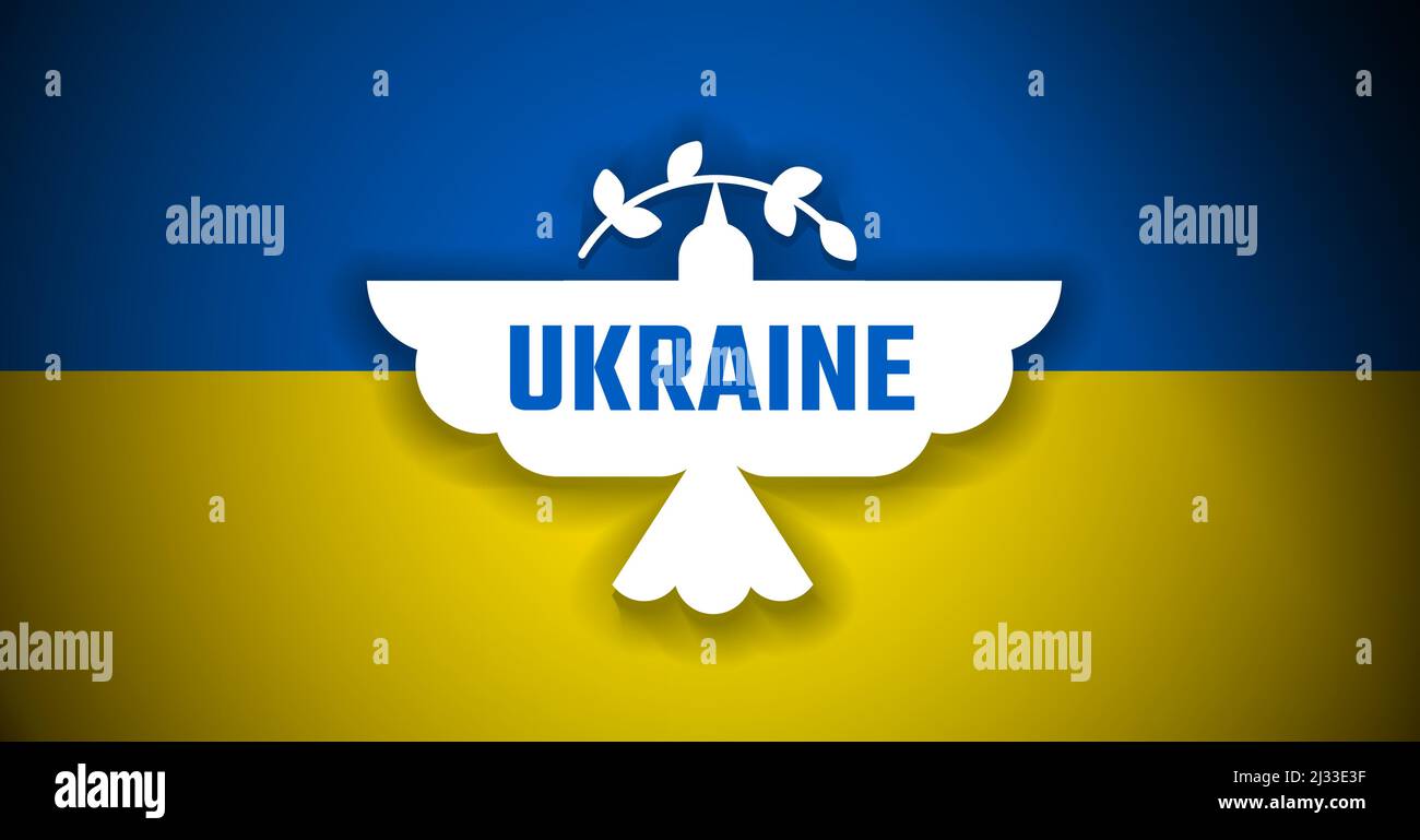 Ukraine flag with dove of peace - Ukraine abstract background - vector ...