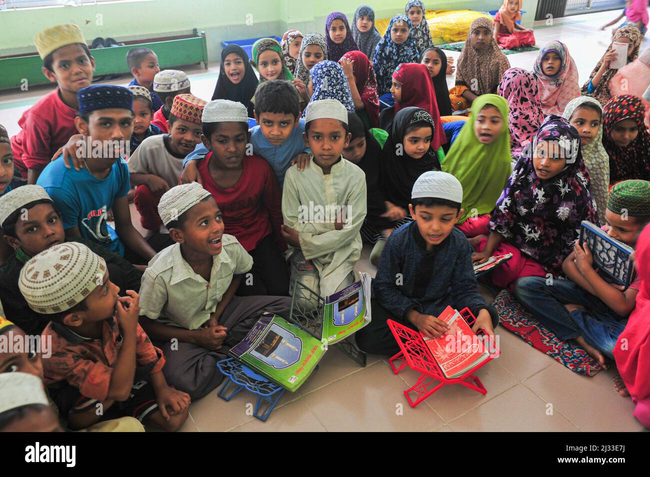 April 5, 2022, Sylhet, Bangladesh: Muslim children are getting training ...