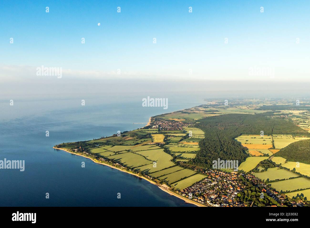 Top view of the Baltic resort of Dahme and Kellenhusen, aerial view ...