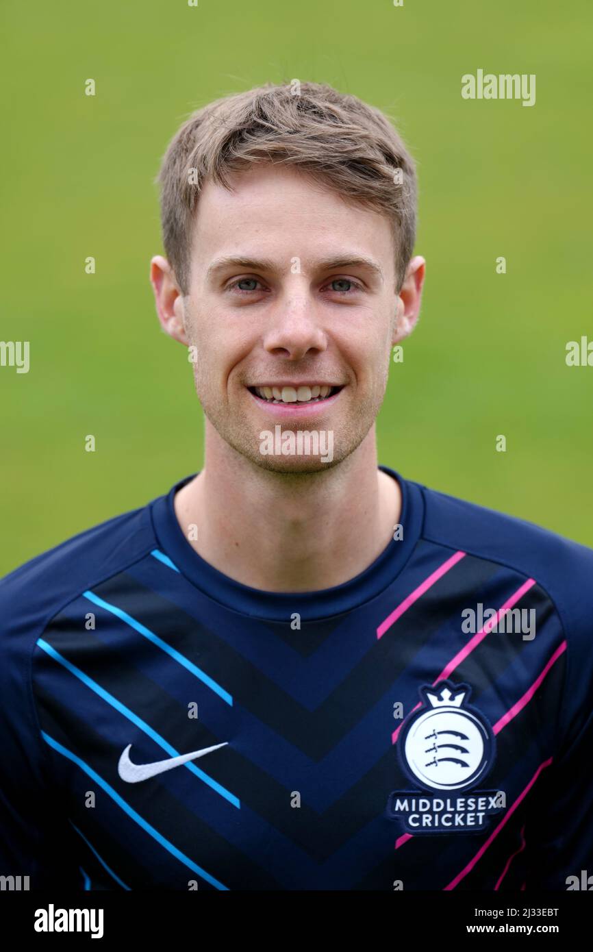 Middlesex's Robbie White during a photocall at Lord's, London. Picture ...