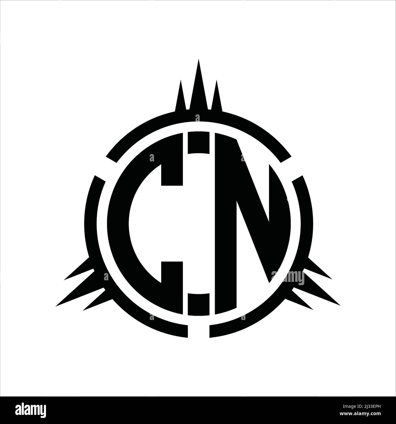 CN Logo monogram isolated on circle element design template Stock ...