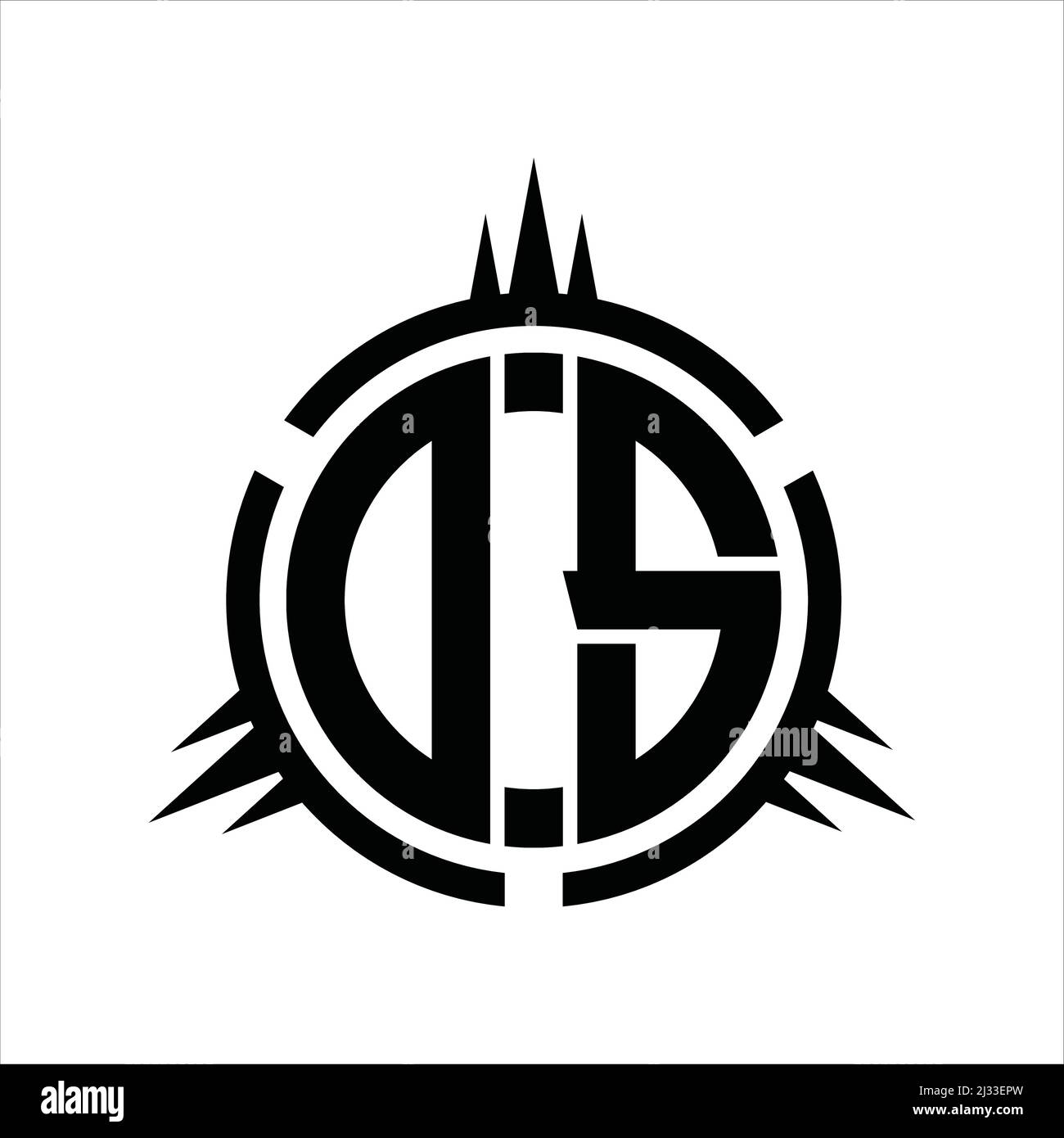 DS Logo monogram isolated on circle element design template Stock ...