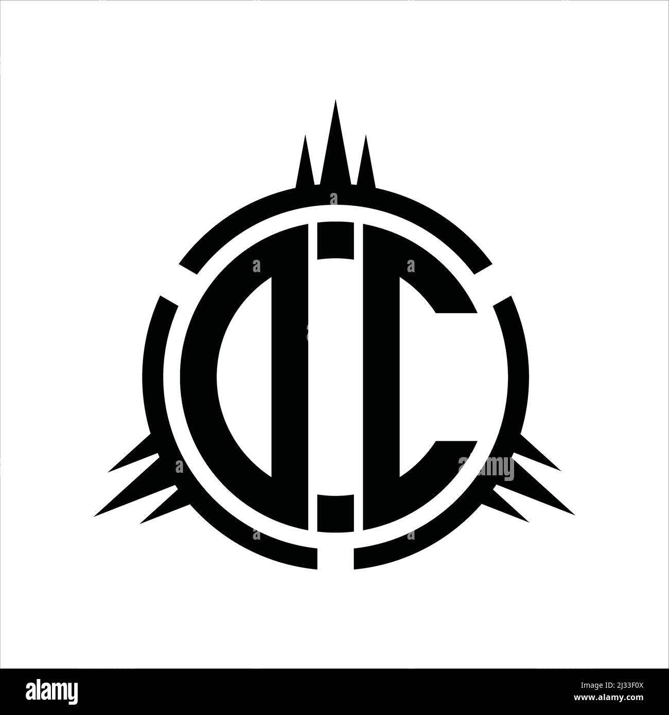 DC Logo monogram isolated on circle element design template Stock ...