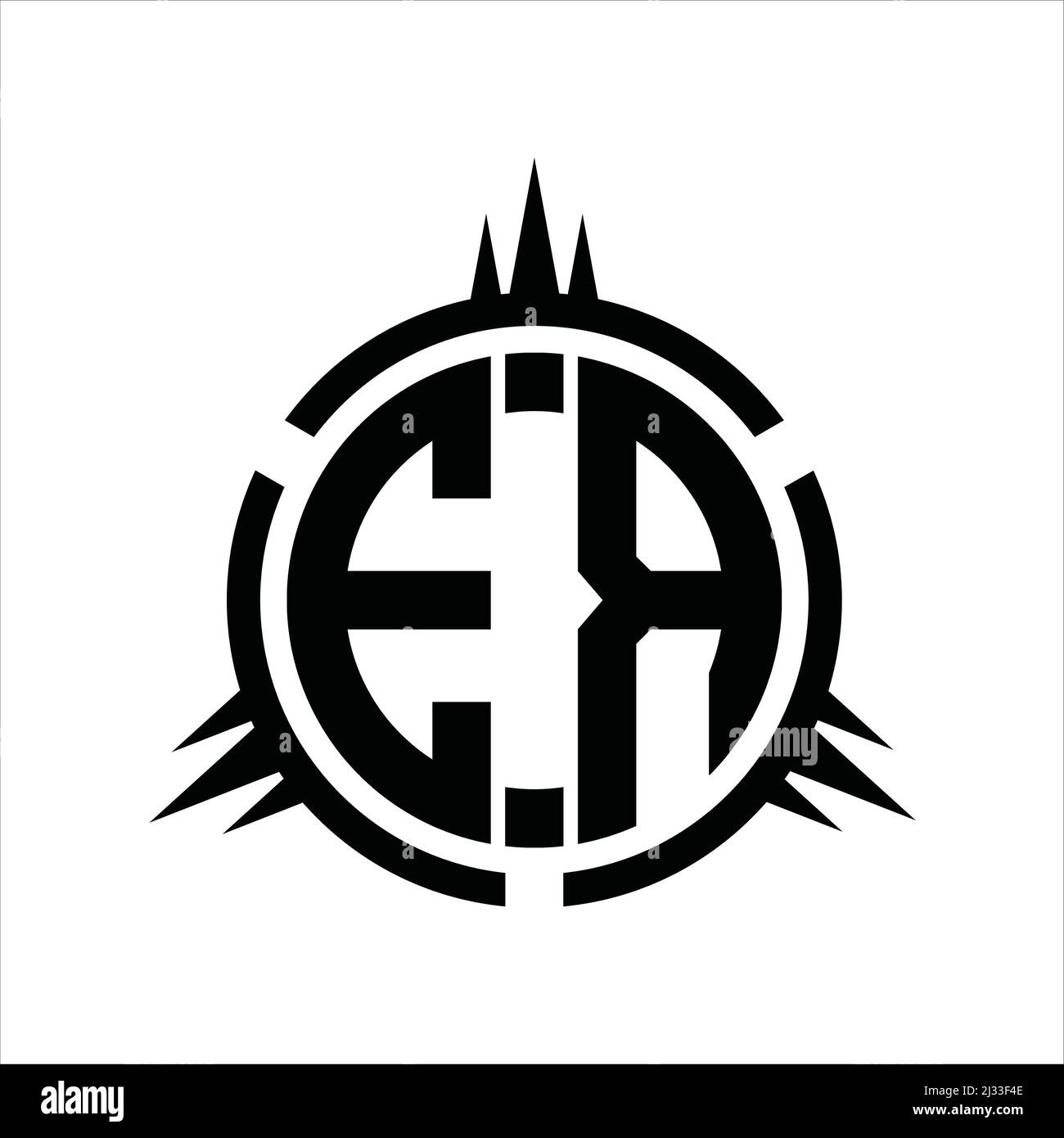 ER Logo monogram isolated on circle element design template Stock ...