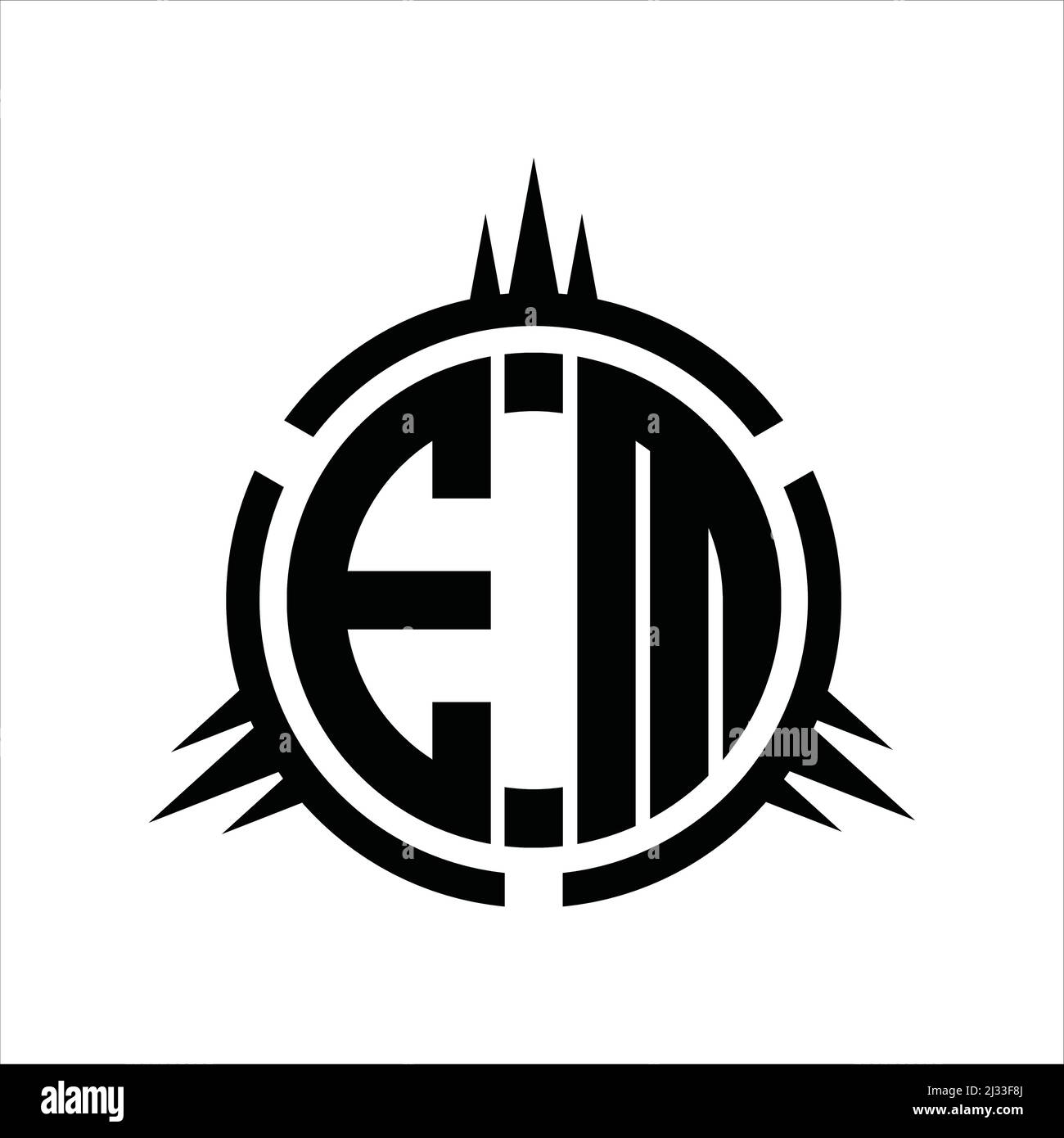 EM Logo monogram isolated on circle element design template Stock ...