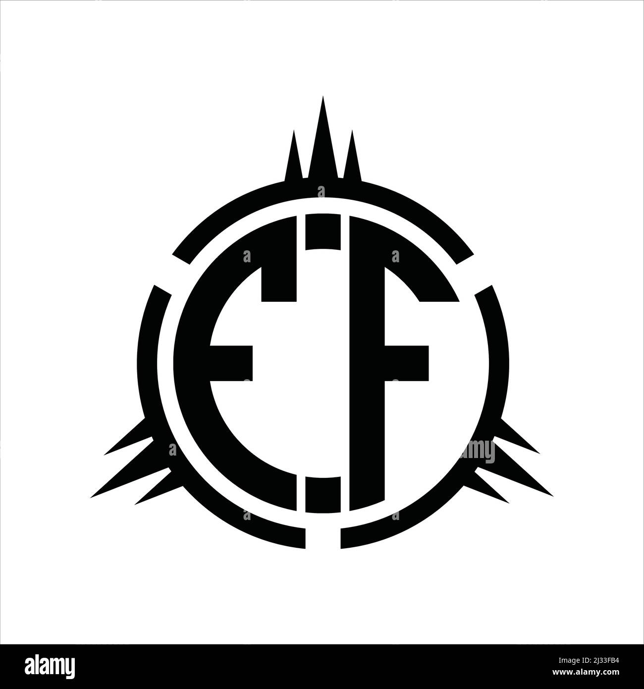 FF Logo monogram isolated on circle element design template Stock ...