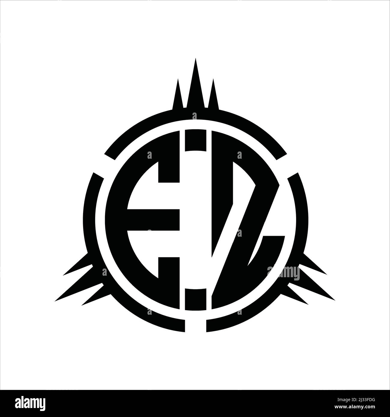 EZ Logo monogram isolated on circle element design template Stock ...