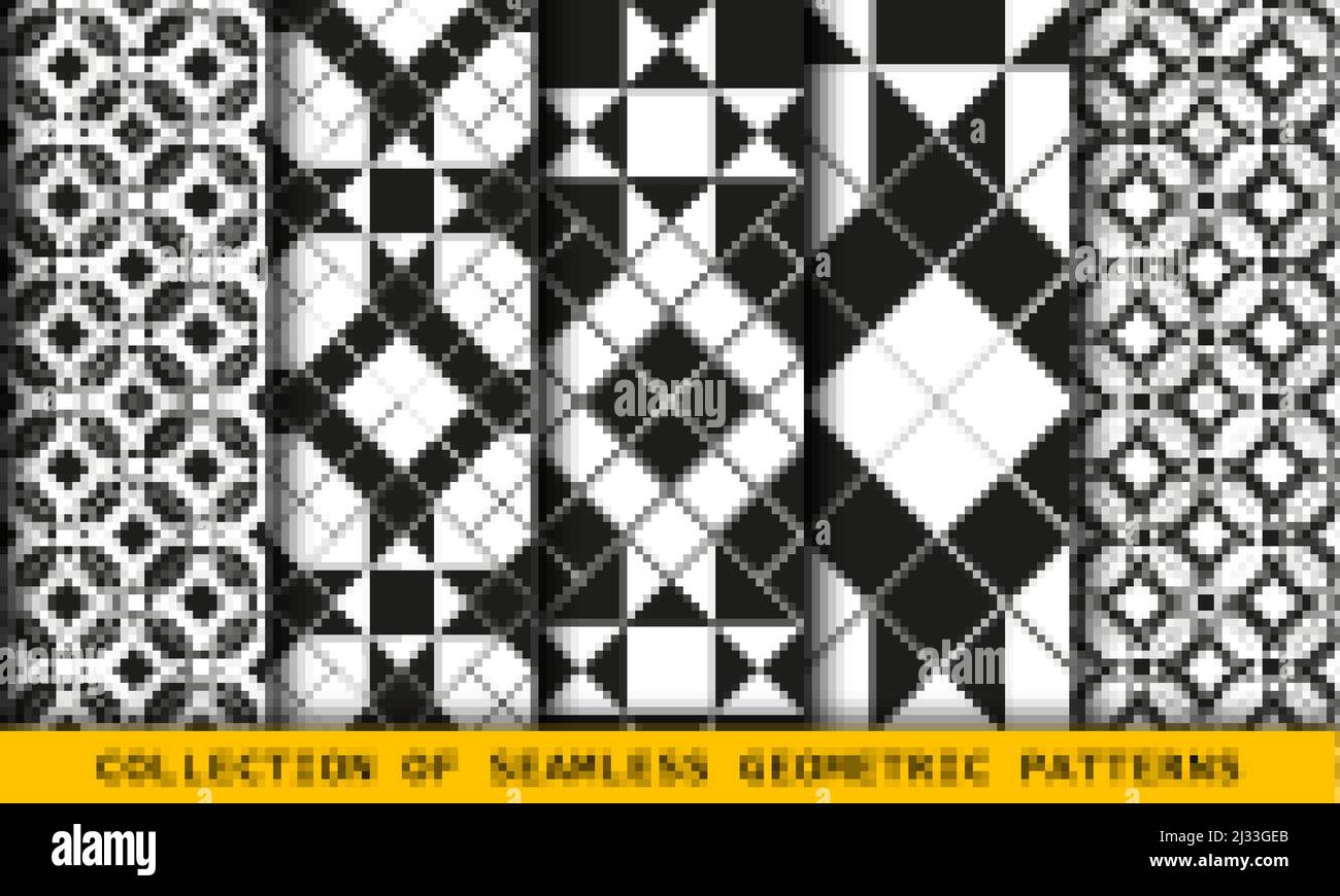 Diagonal lines tiles seamless backgrounds set collection Stock Vector ...