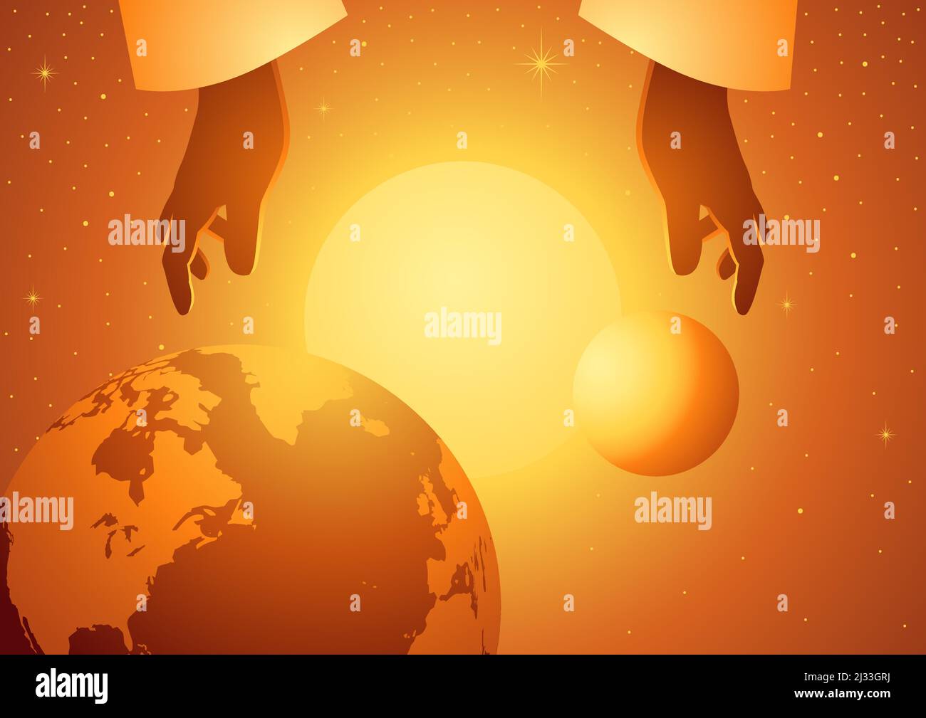 Biblical vector illustration series, The Creation of the World, the ...