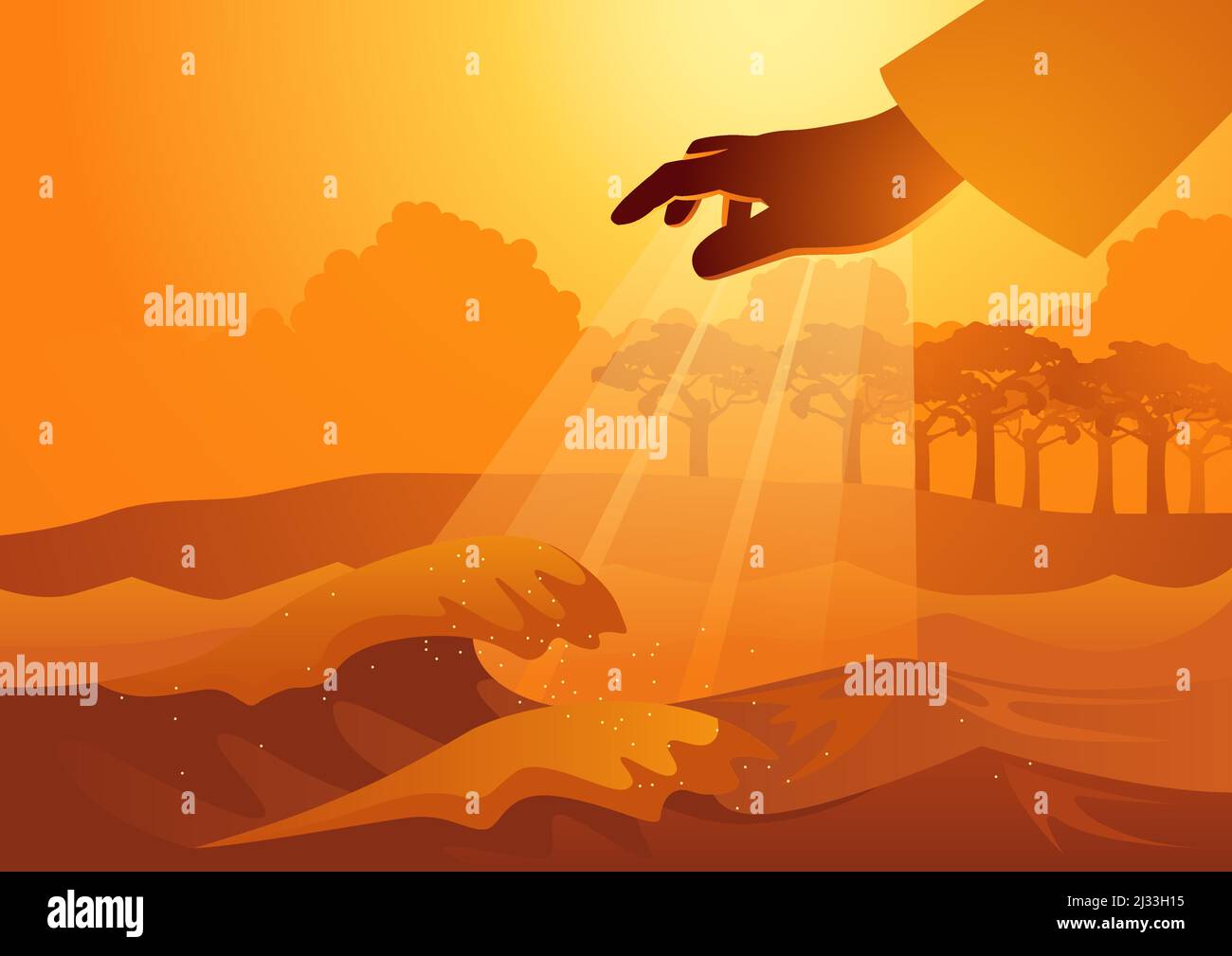 Biblical series, The Creation of the World, the third day, dry land ...