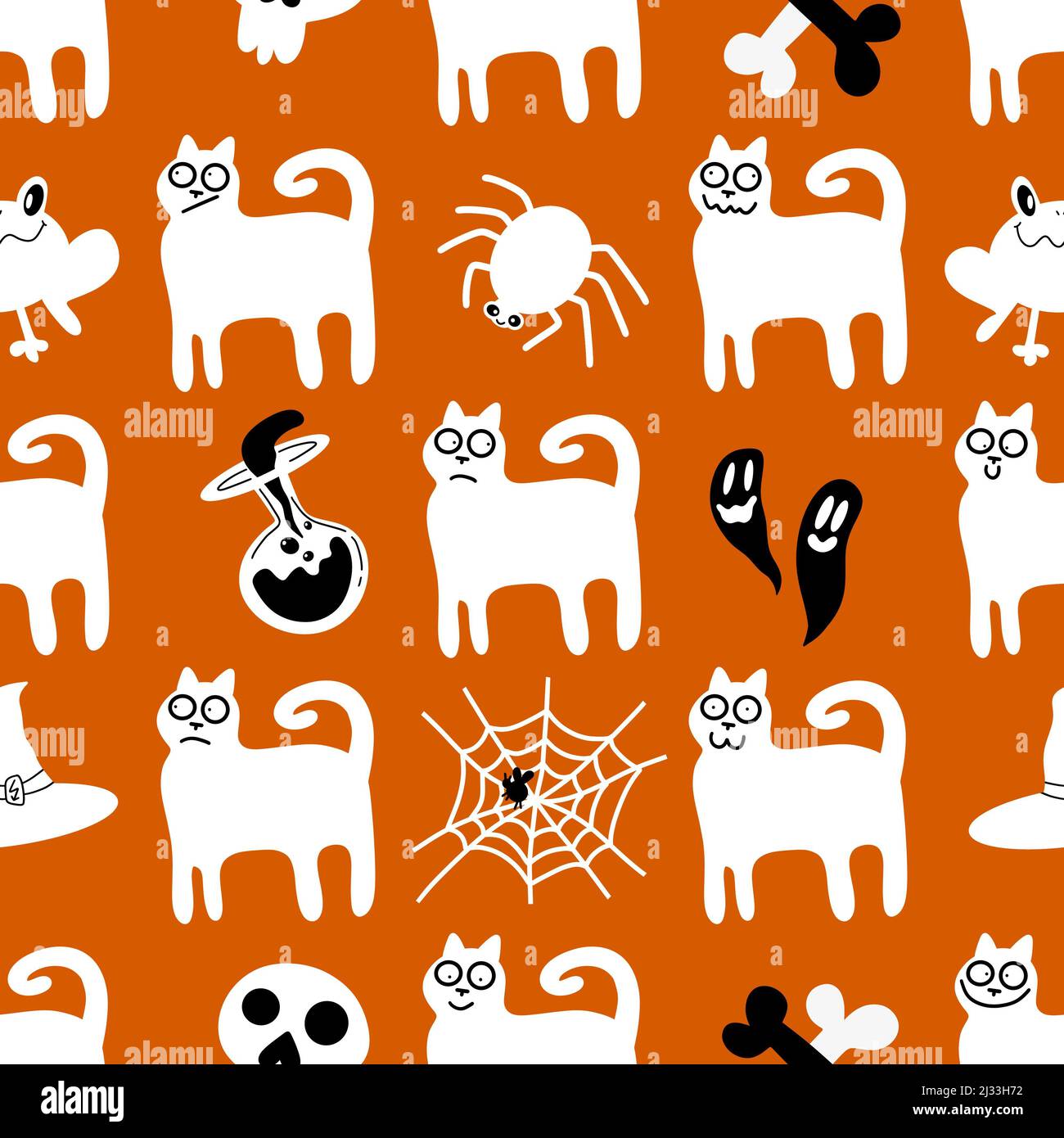 Halloween seamless cats pattern for fabrics and textiles and packaging ...