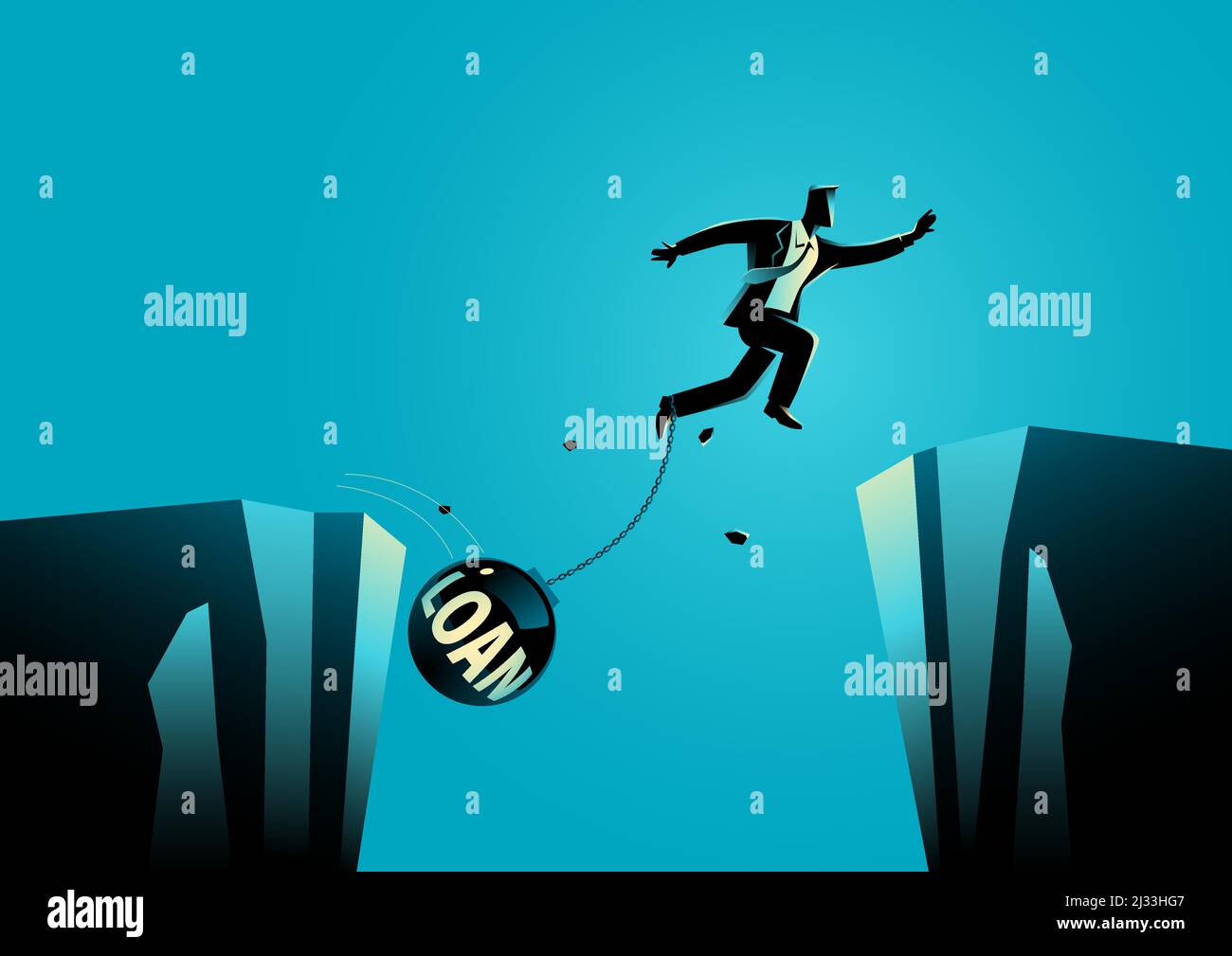 Businessman jumps over ravine with feet chained to iron ball, challenge ...