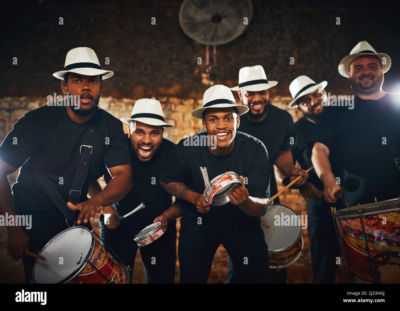 Were here to entertain you tonight. Portrait of a group of musical ...