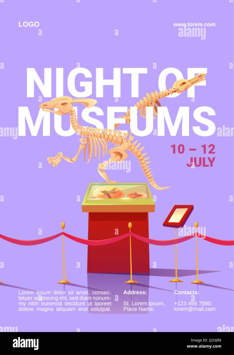 Night of museums poster. International event for remain open late into ...