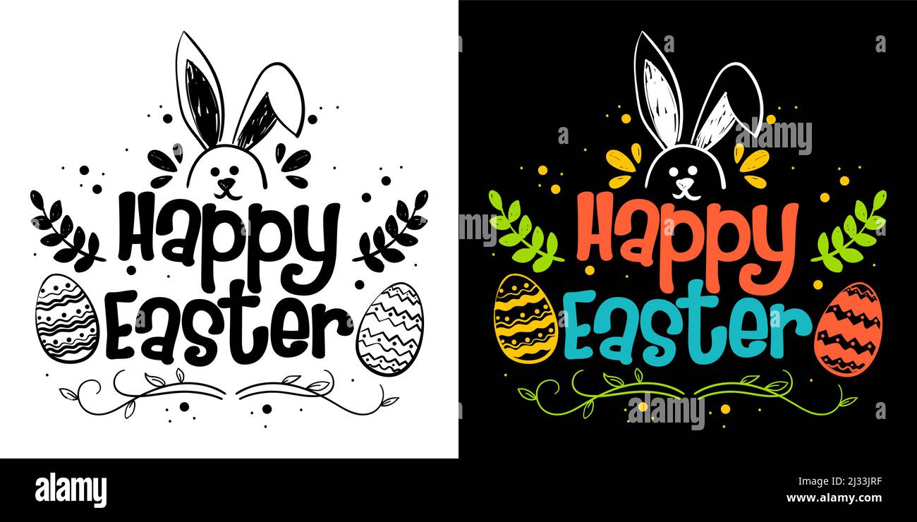 Happy Easter typography text vector illustration Stock Vector Image ...