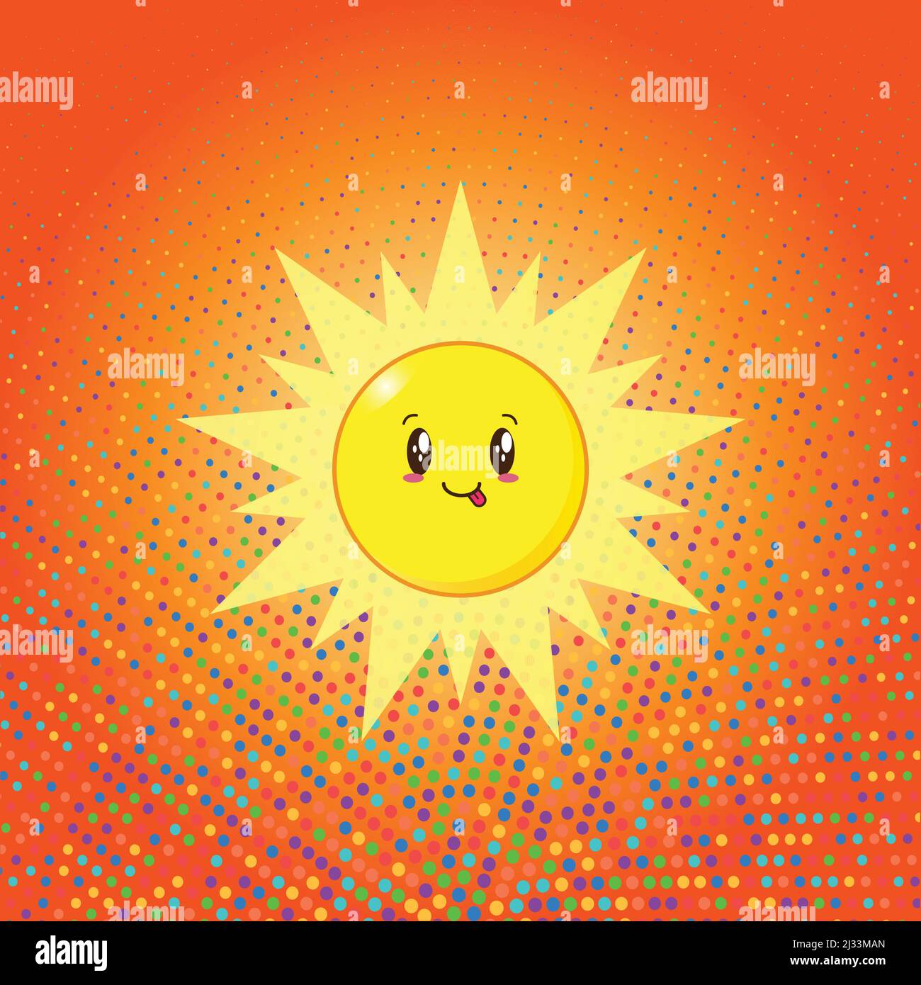 Cute & Adorable Sun Cartoon Emoji Artwork Design Stock Vector Image ...