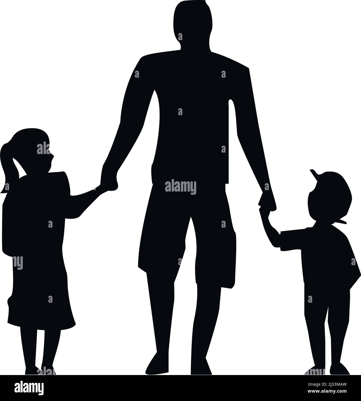 father with kids Stock Vector Image & Art - Alamy