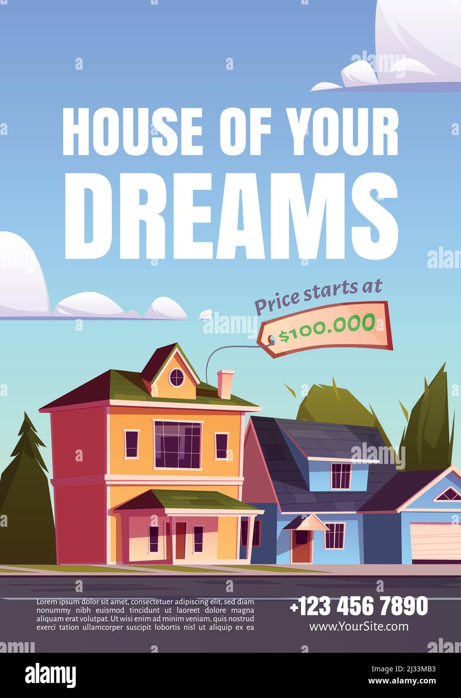 House of your dream promo poster for selling suburban real estate ...